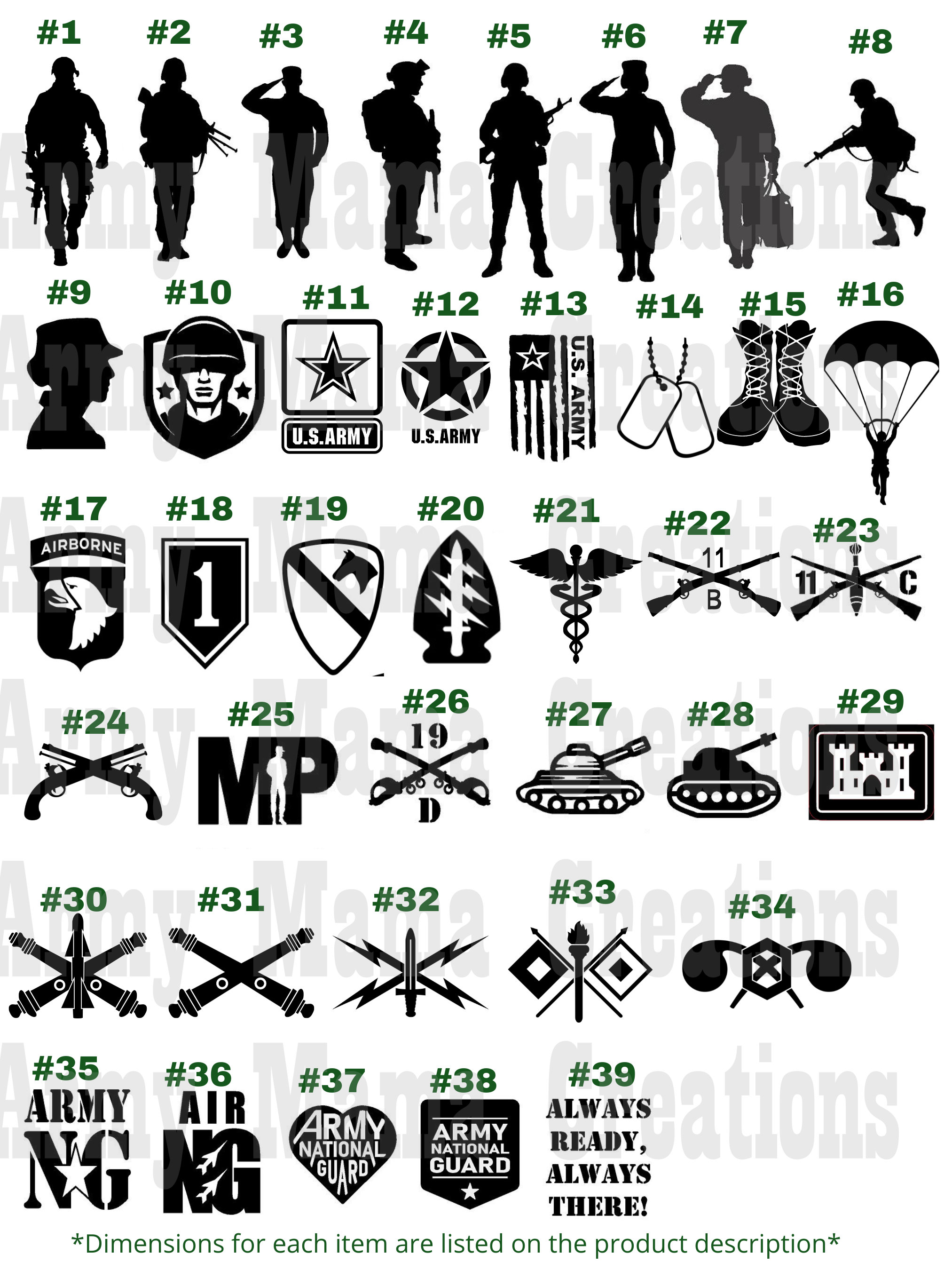 Army National Guard Forge Lantern Vinyl Decals Stickers Choose - Etsy