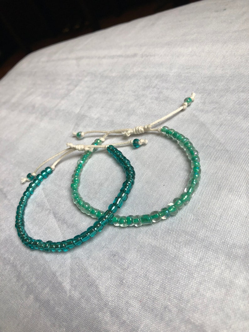 Adjustable Beaded Cord Bracelet / Handmade Beaded Cord - Etsy