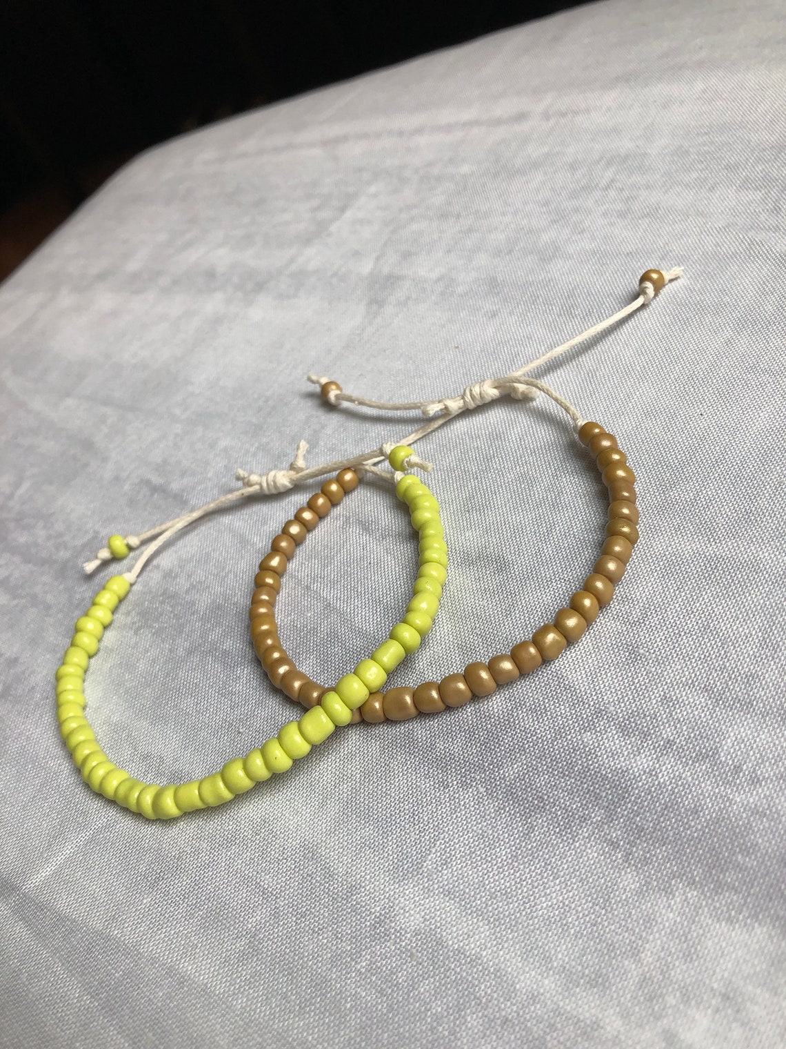 Adjustable Beaded Cord Bracelet / Handmade Beaded Cord - Etsy