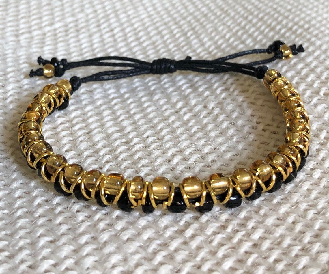 Customized Adjustable Beaded Bracelets / Custom School Color Bracelets ...