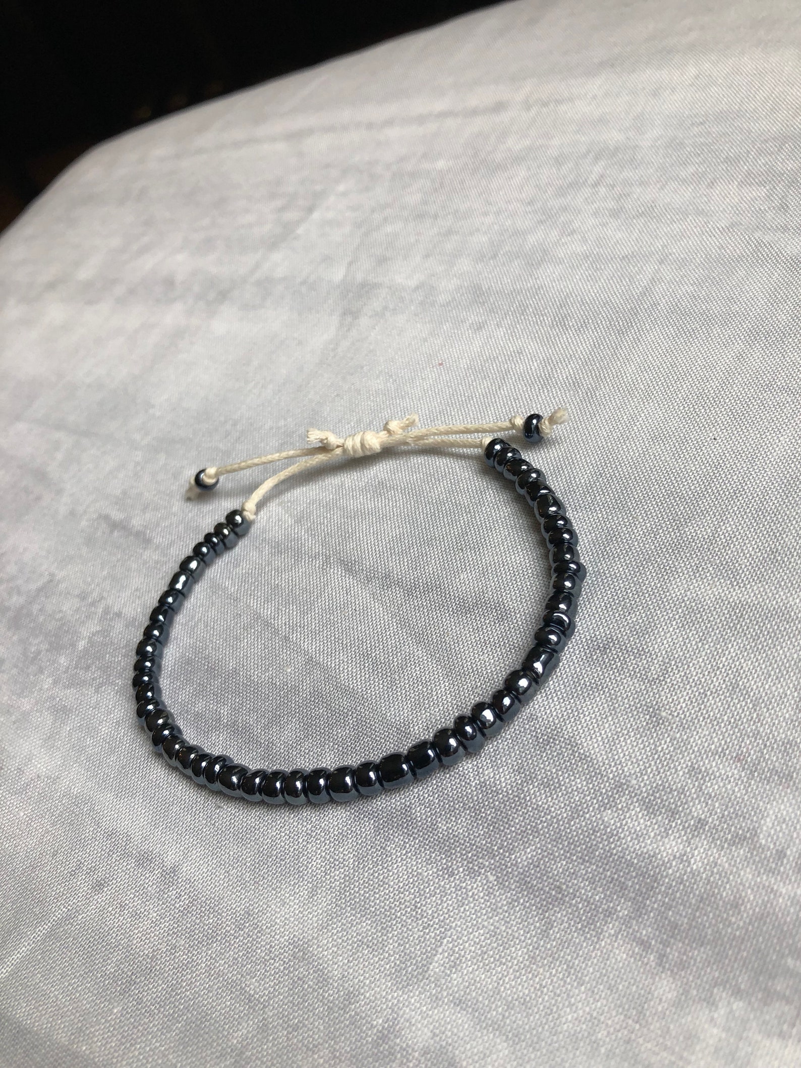 Adjustable Beaded Cord Bracelet / Handmade Beaded Cord - Etsy