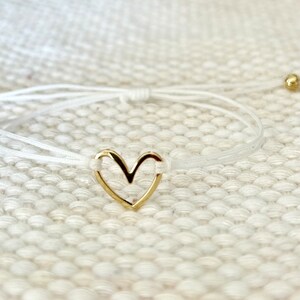 Adjustable Heart Bracelet / 18k Gold Charm Bracelet / Dainty Bracelet ...