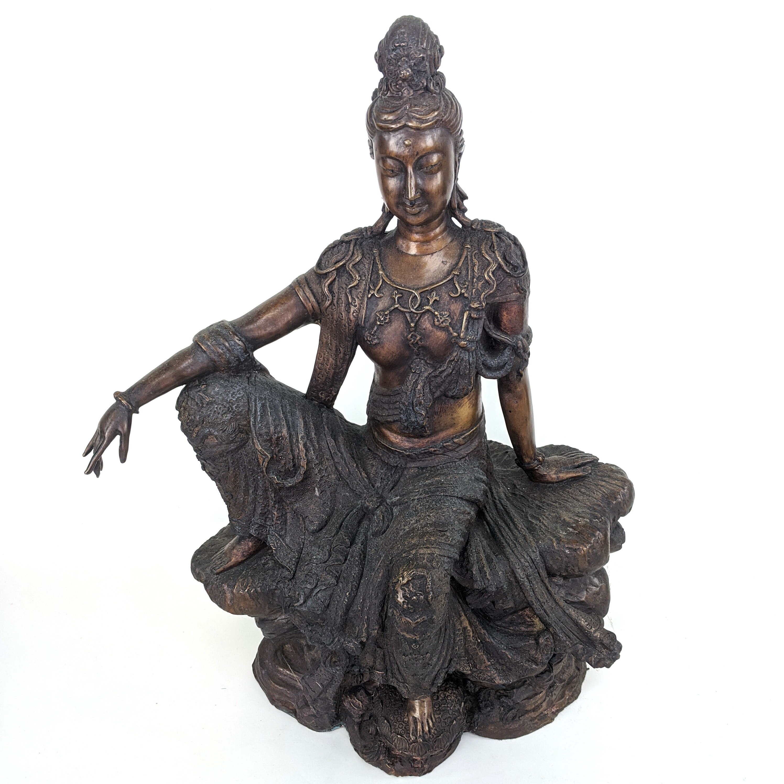 Bronze Guan Yin in Royal Ease Pose - Etsy