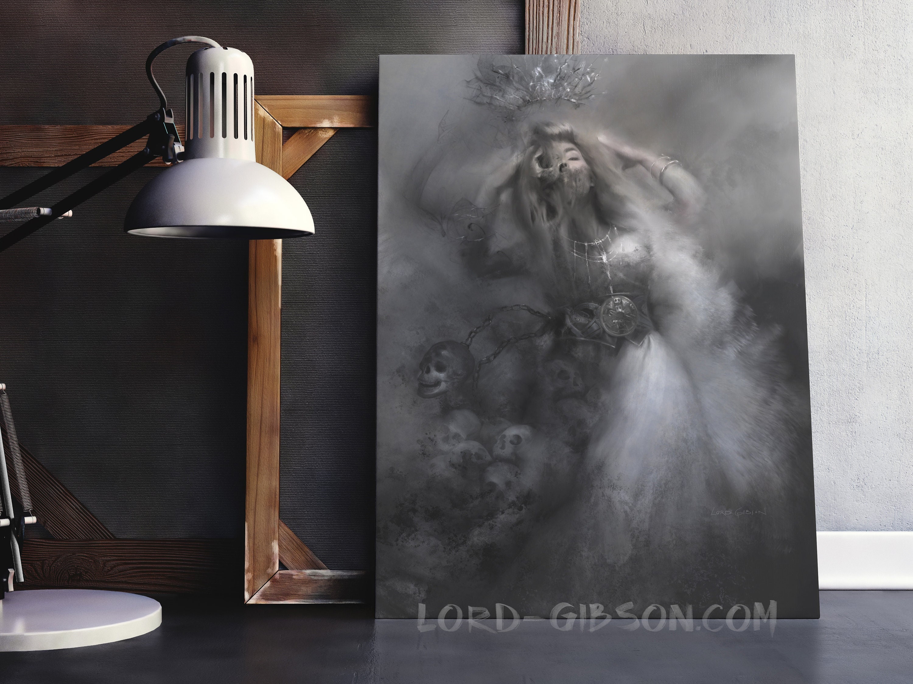 Canvas Art Print Gothic Goddess Painting | Norse Gothic | Gothic Art ...