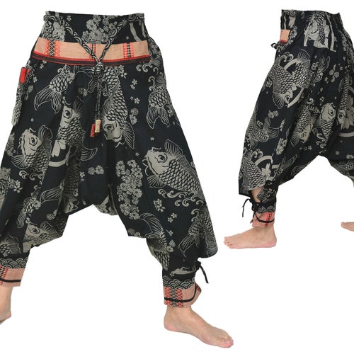 Samurai Pants Yoga Pants Men Women Japanese Ninja Pants - Etsy