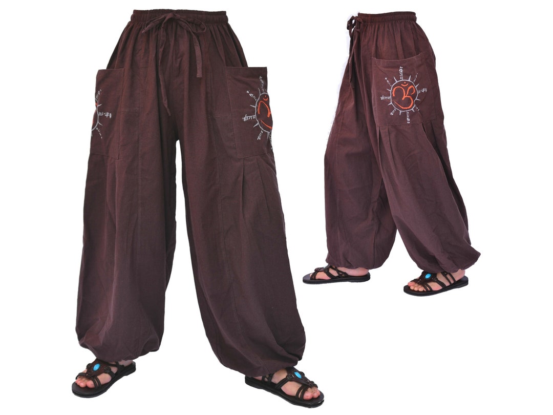 Harem Pants Aladdin Pants Women Men Lounge Pants 2 Big Pockets Printed ...