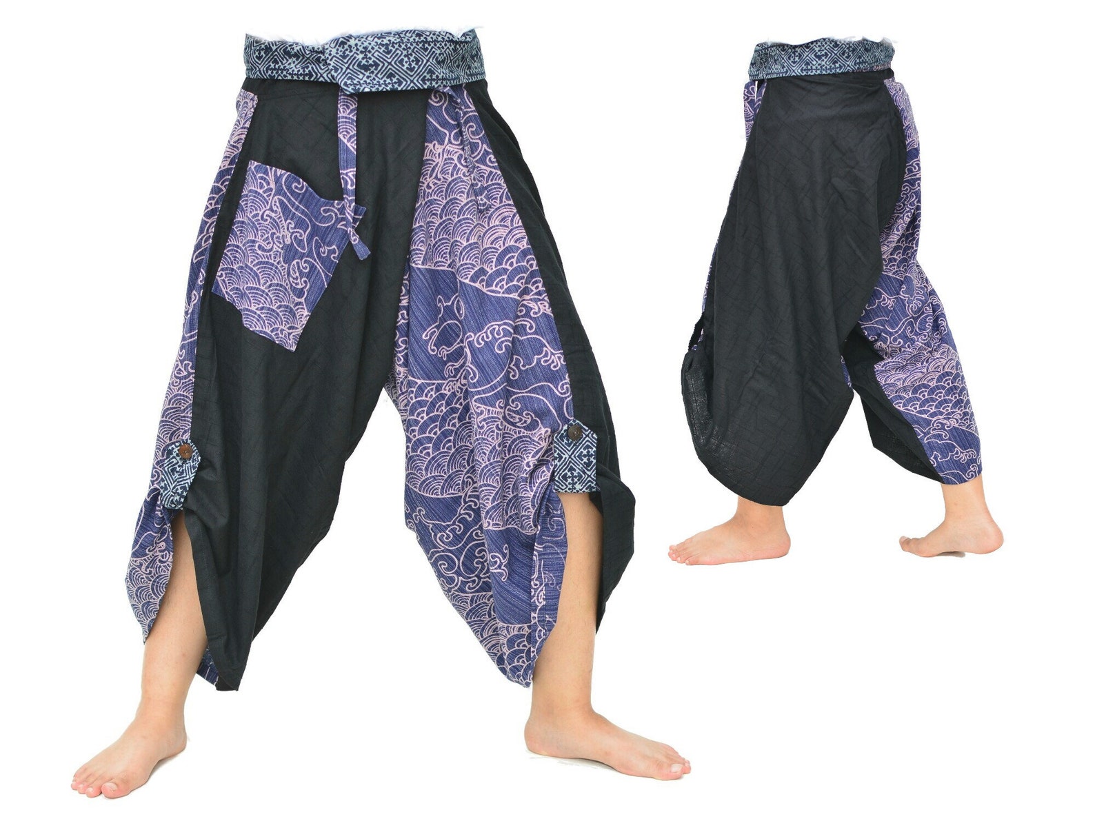 Samurai Pants Yoga Pants for Men & Women Ninja Pants Boho Hippie Pants ...
