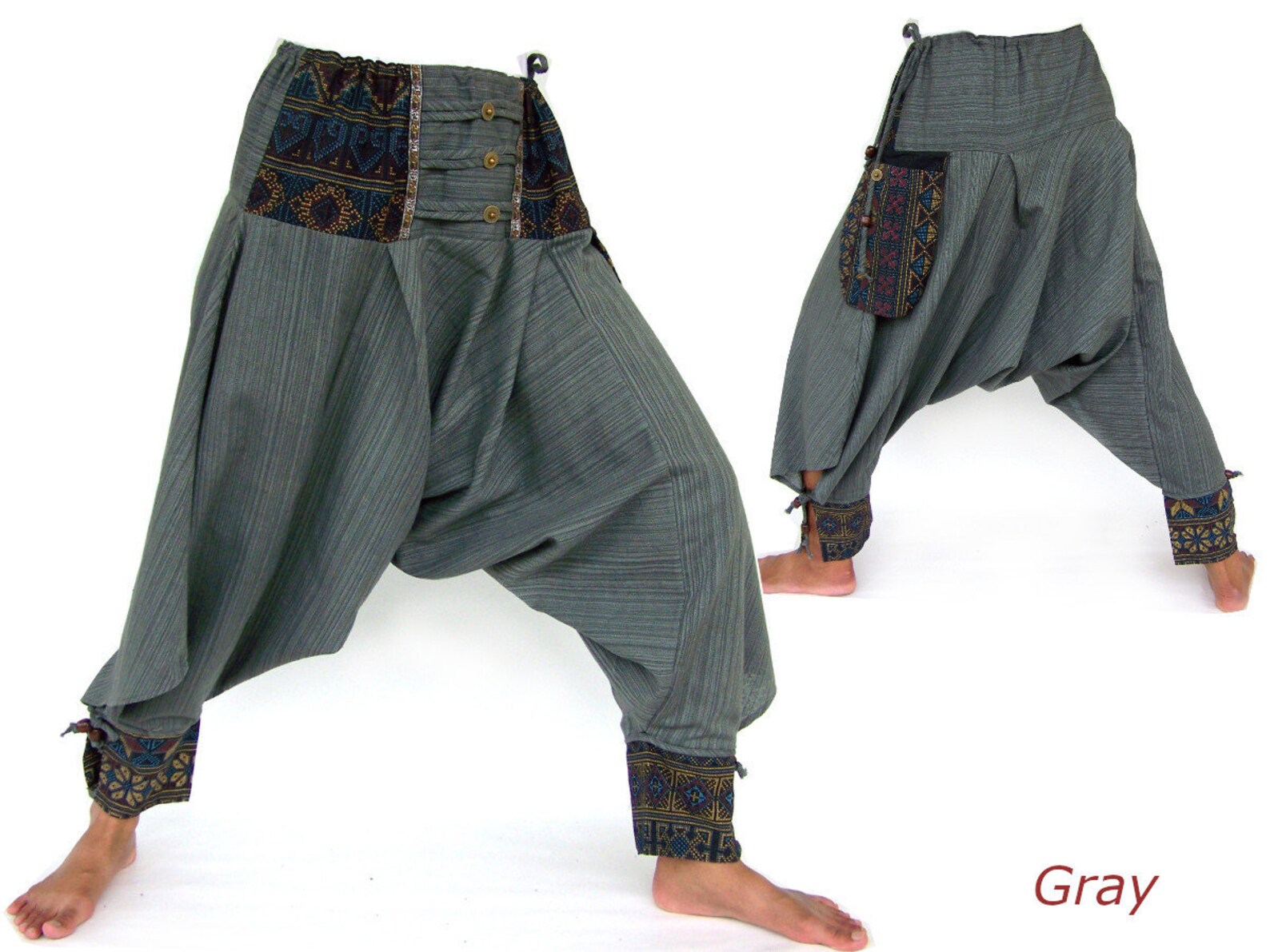 Samurai Pants Men Women Ninja Harem Pants Boho Hippie Pants | Etsy Canada