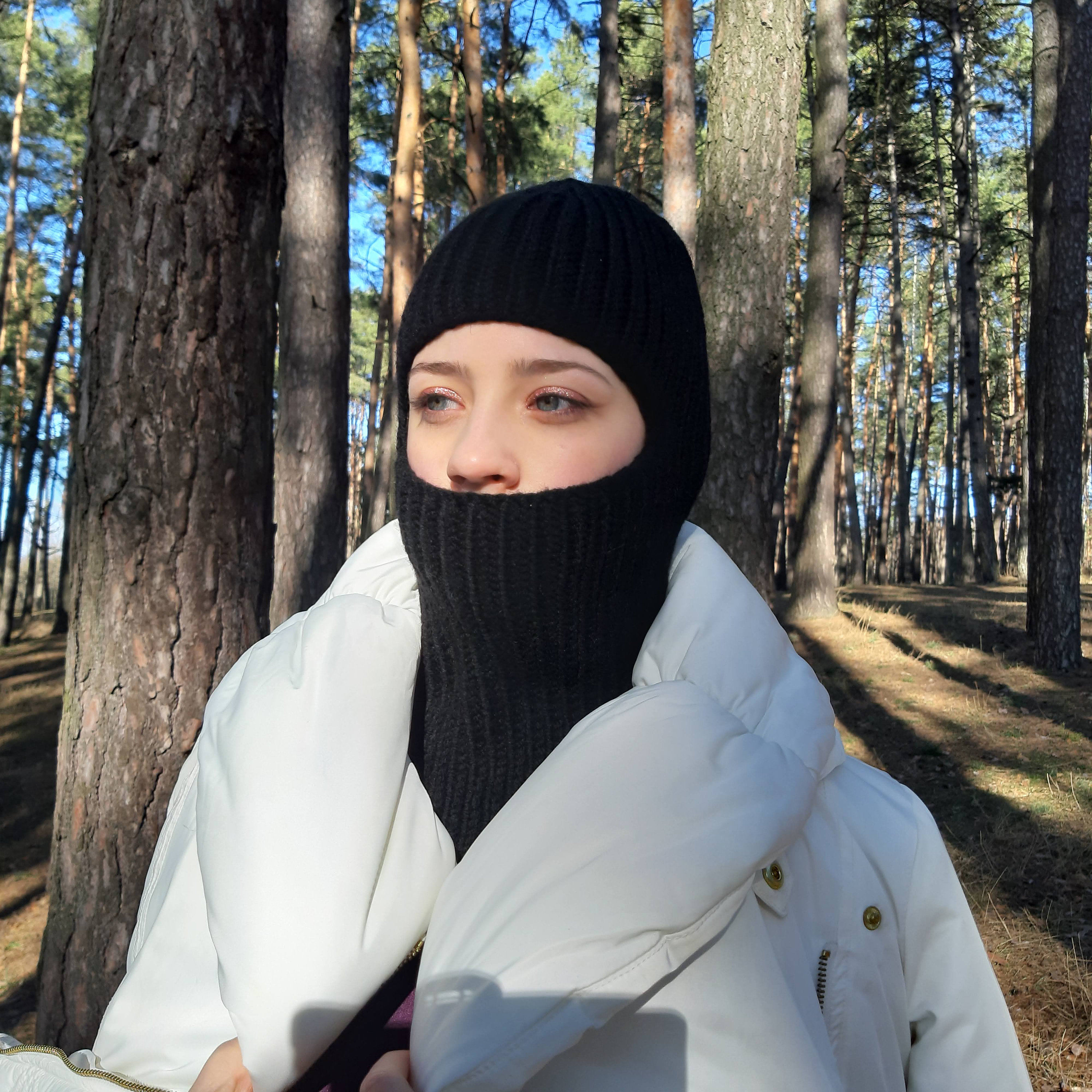 Black Knitted Balaclava Ski Mask - Etsy