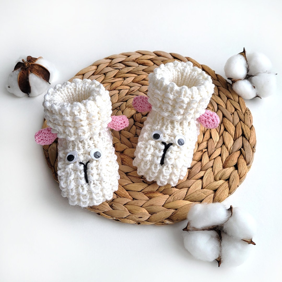 Lambylove 100% Merino Wool Baby Booties - Hand-knitted Lamb Soft Sole ...