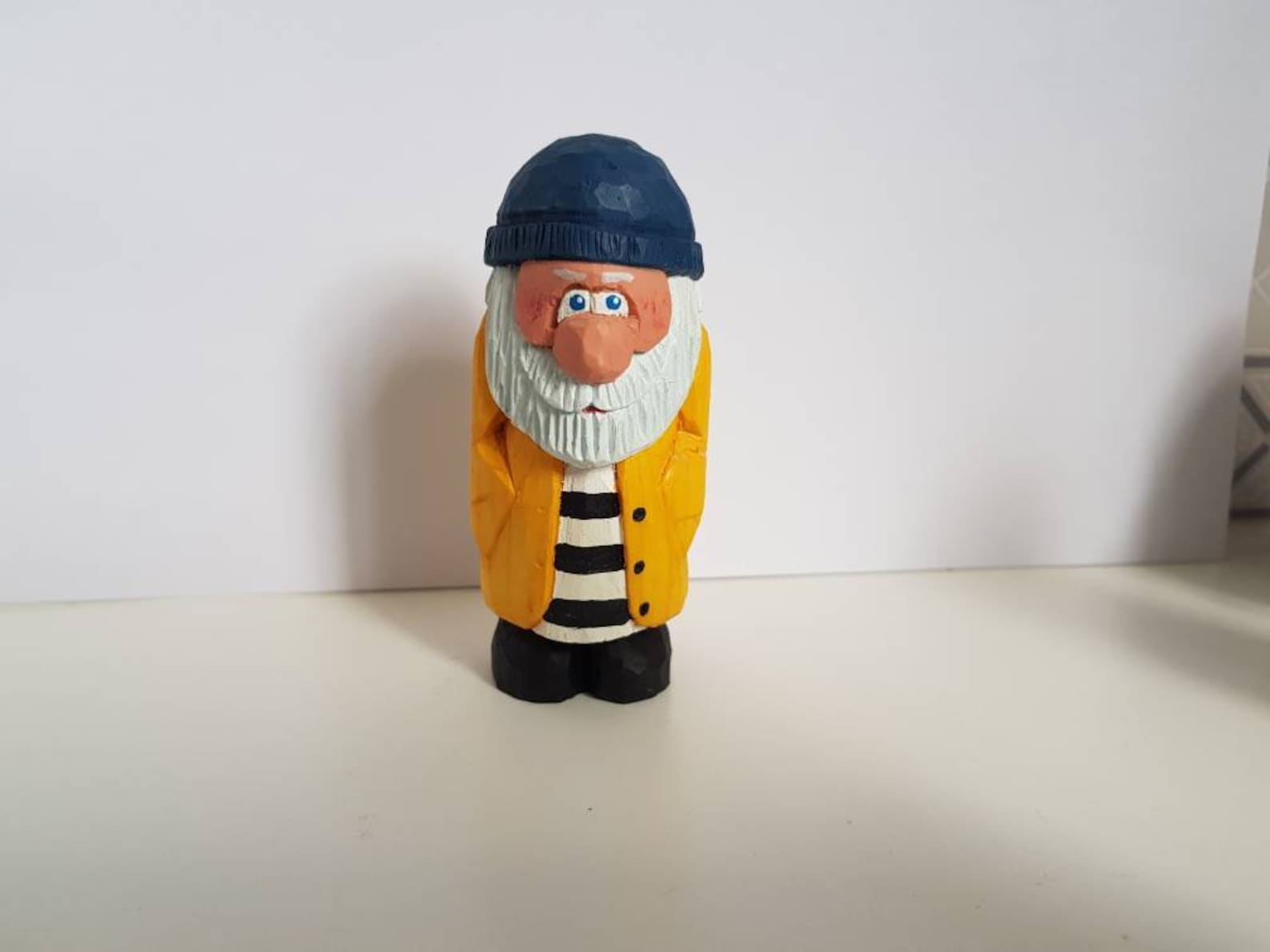 Hand Carved and Hand Painted Little Fisherman | Etsy