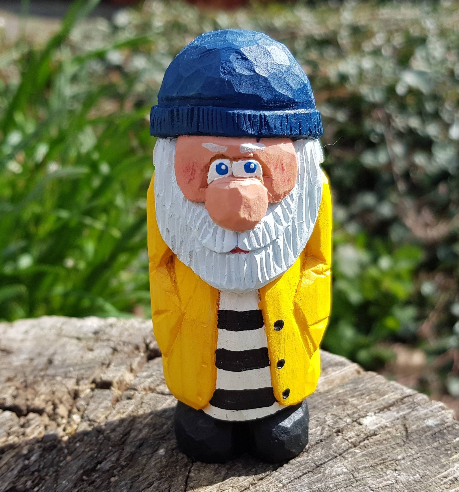 Hand Carved and Hand Painted Little Fisherman | Etsy