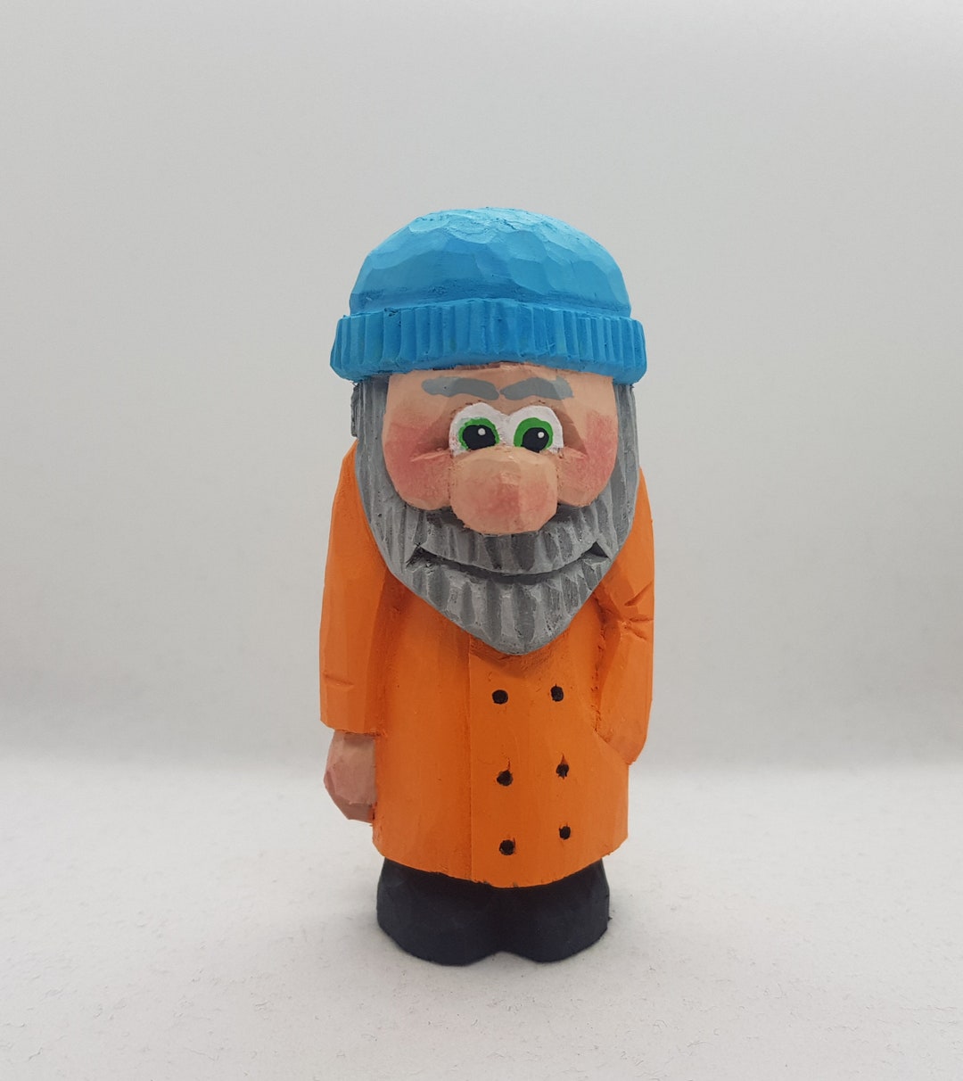 Fisherman Fin Handcarved and Hand Painted Figure - Etsy
