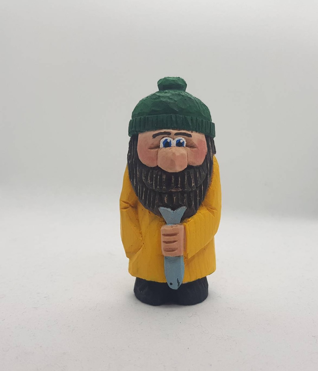 Hand Carved and Hand Painted Fisherman Bob Figure - Etsy