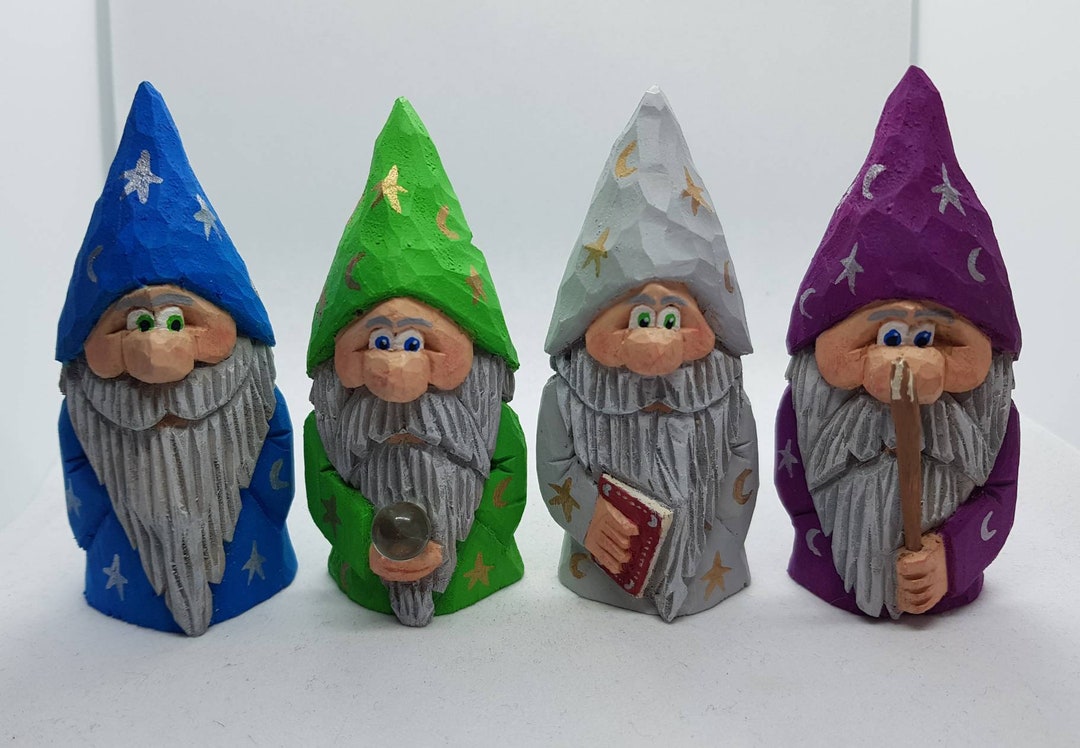 Mini Hand Carved and Hand Painted Wizards - Etsy