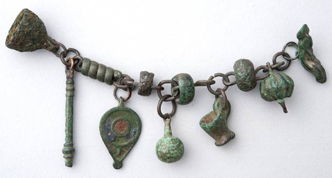 Charm bracelet Roman jewelry replica shop ancient amulets | Etsy