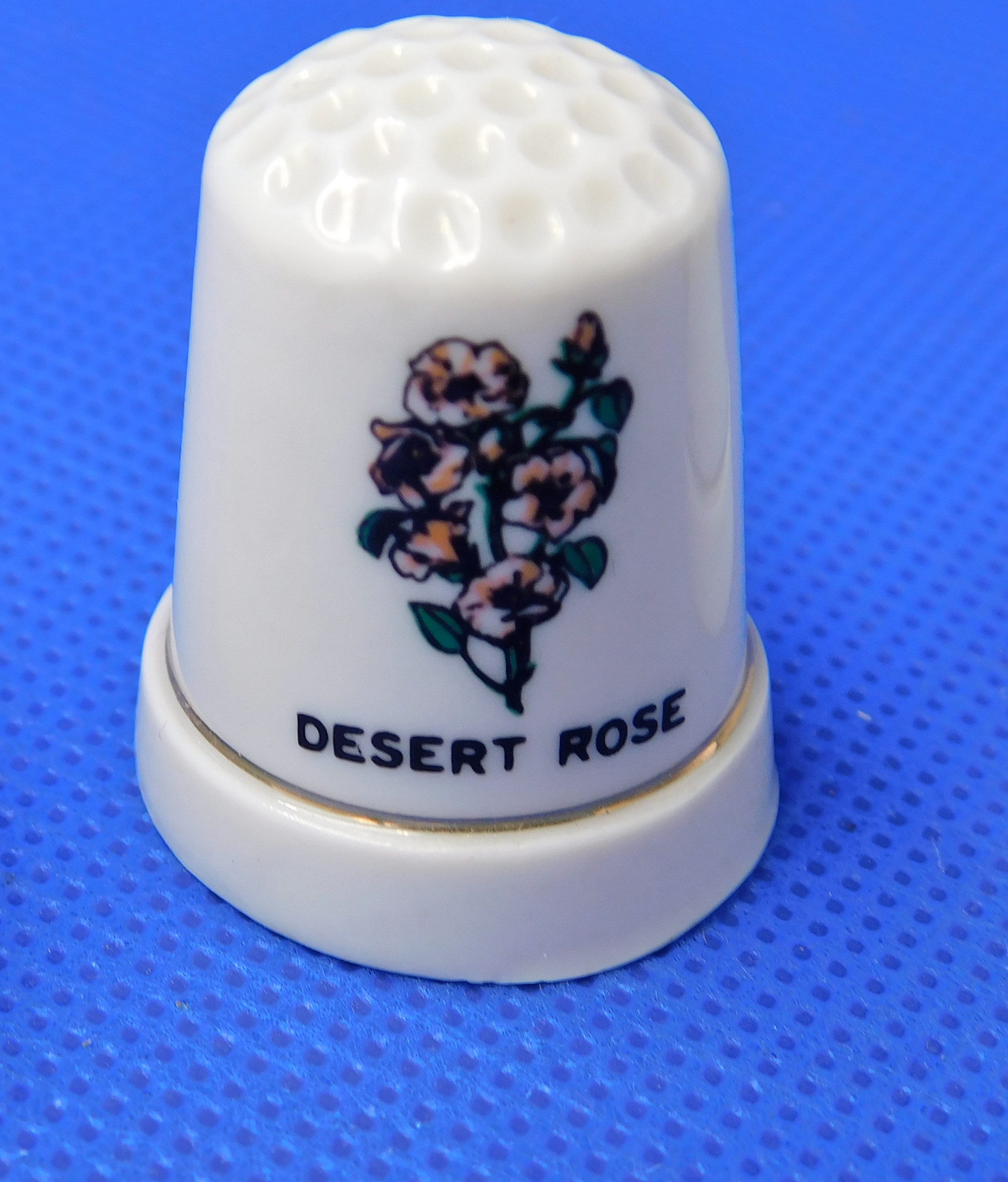 Vintage Set of Six Ceramic Thimbles Featuring Native Flowers | Etsy