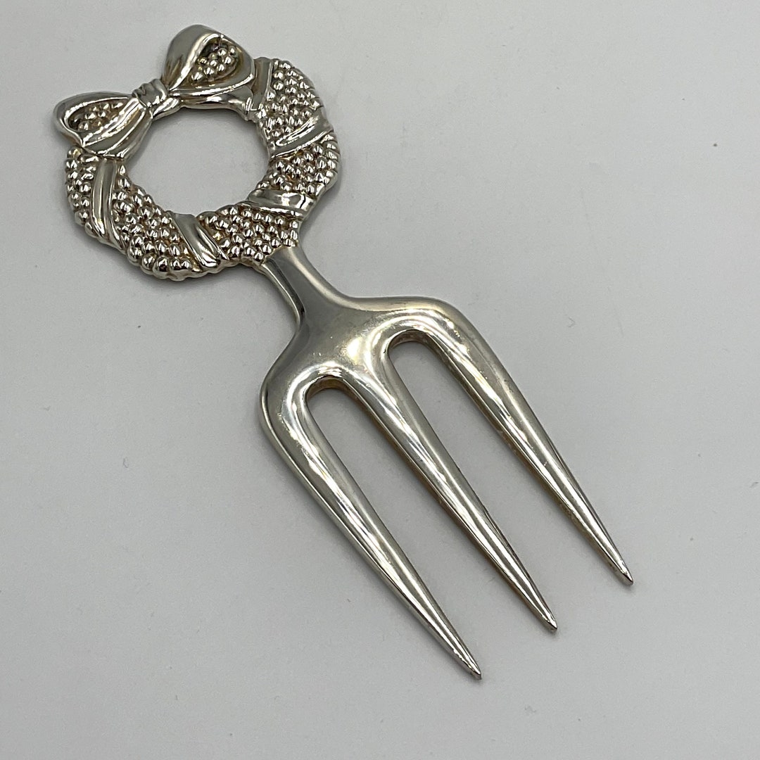 Ham/turkey Fork, Silver Plate Fork, Bread Fork,victorian Style, Wreath ...