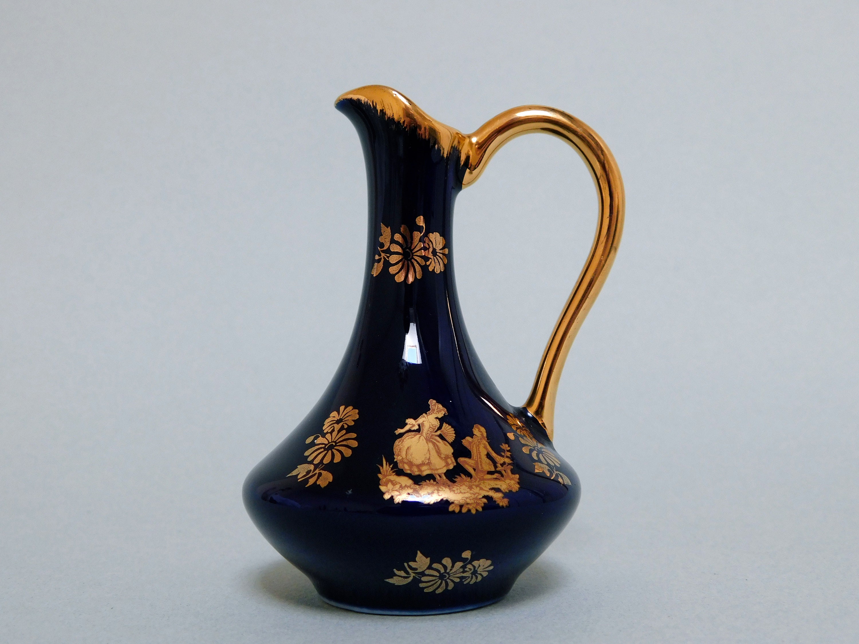 Limoges Porcelain Pitcher. Vintage French Cobalt Blue. Circa - Etsy