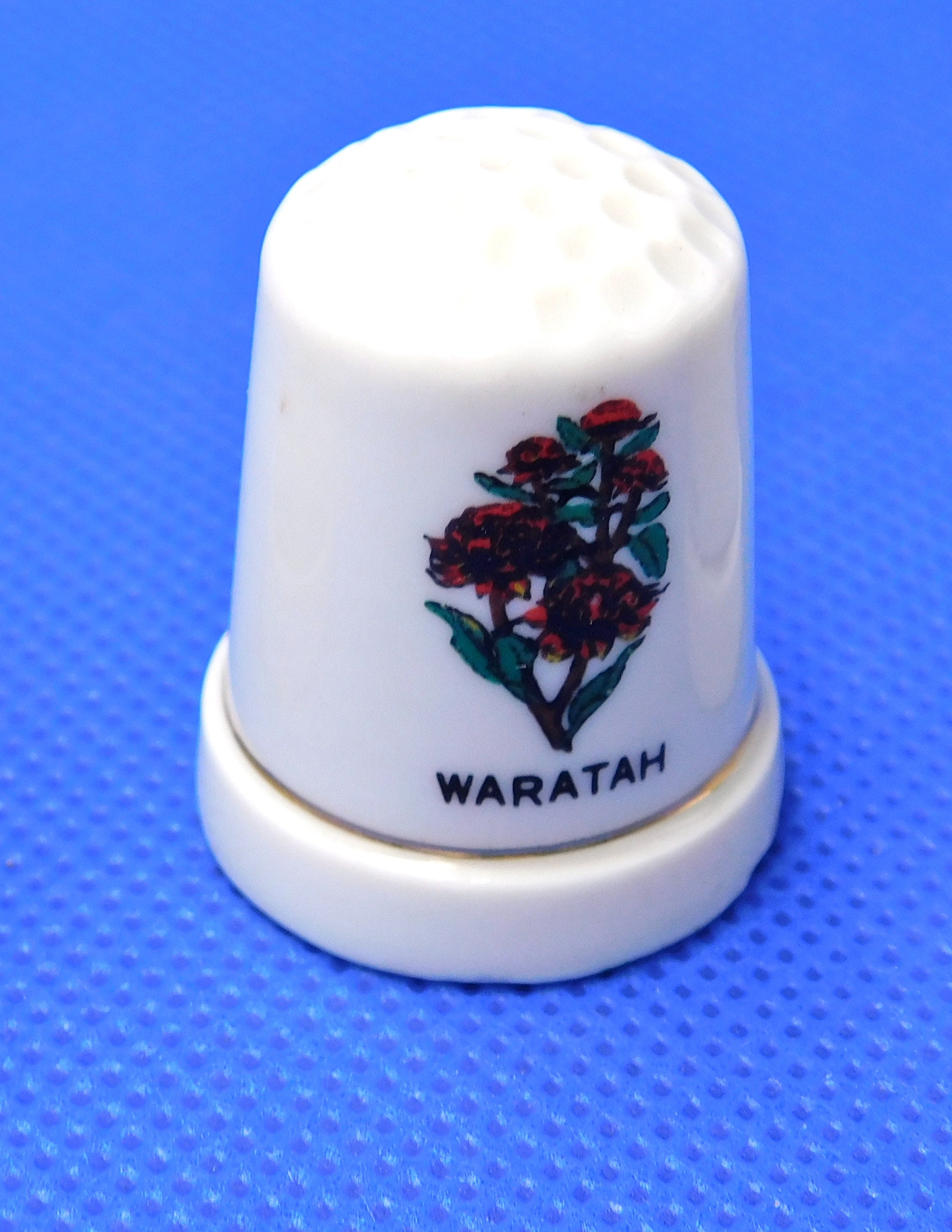 Vintage Set of Six Ceramic Thimbles Featuring Native Flowers | Etsy