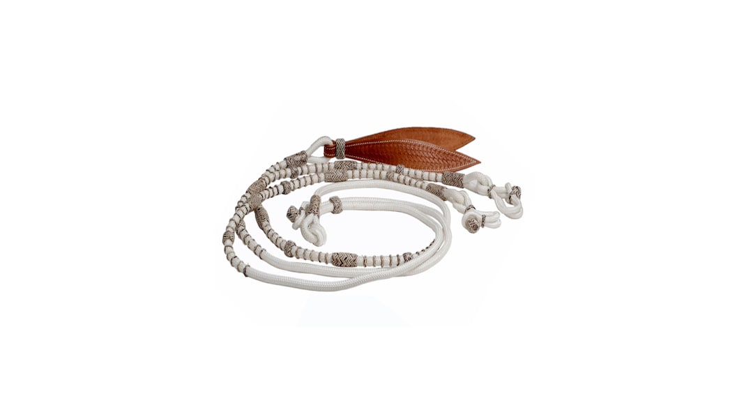 Hand Made Western White Nylon Show Romal Romel Reins Hand Braided by ...