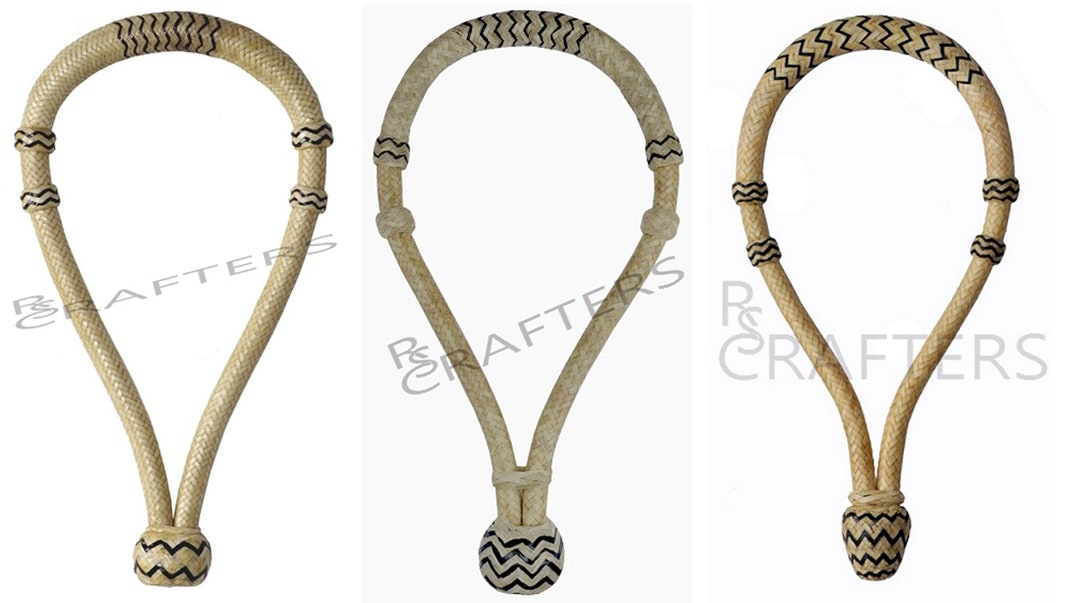 Horse Bosal Hand Braided Raw Hide in Multiple Design and Colors, Plated ...
