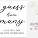 Guess How Many Sign and Cards, Guess How Many Game, Baby Shower ...