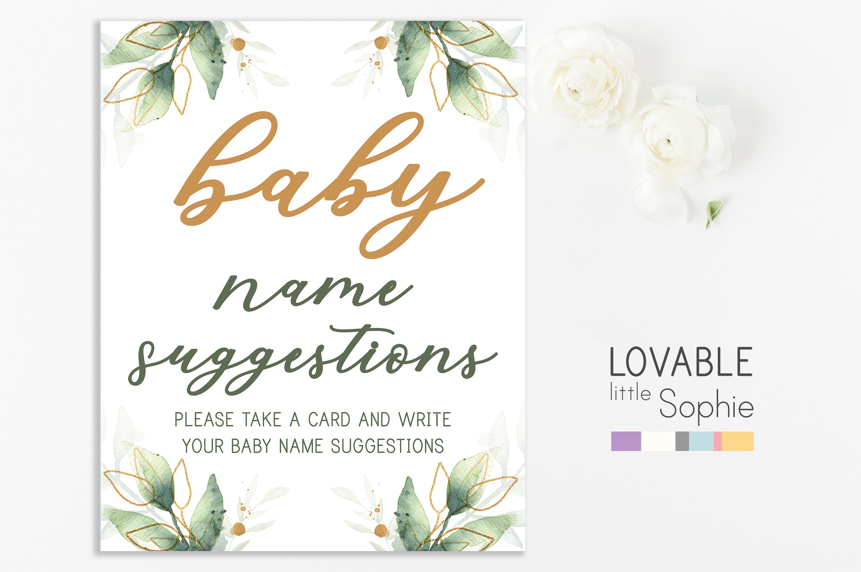 Baby Name Suggestion Card Baby Name Suggestions Sign Baby Name Etsy