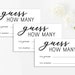 Guess How Many Sign and Cards, Guess How Many Game, Baby Shower ...