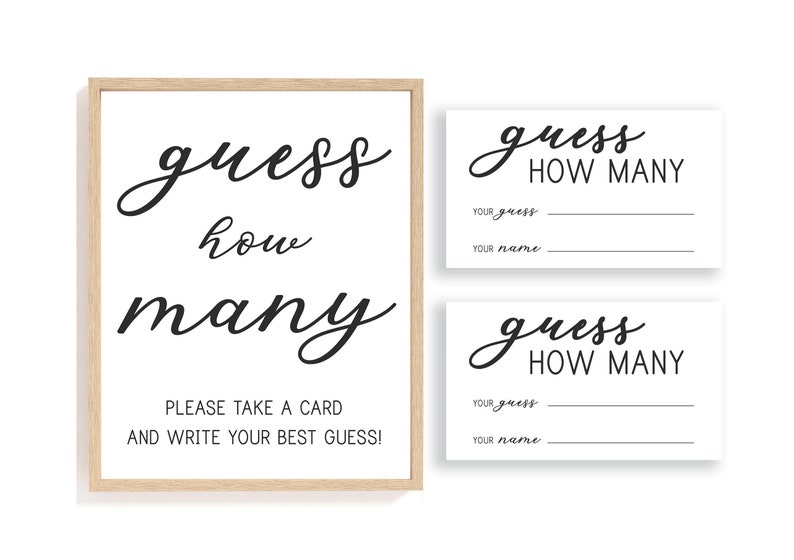 Guess How Many Sign and Cards Guess How Many Game Baby - Etsy Australia