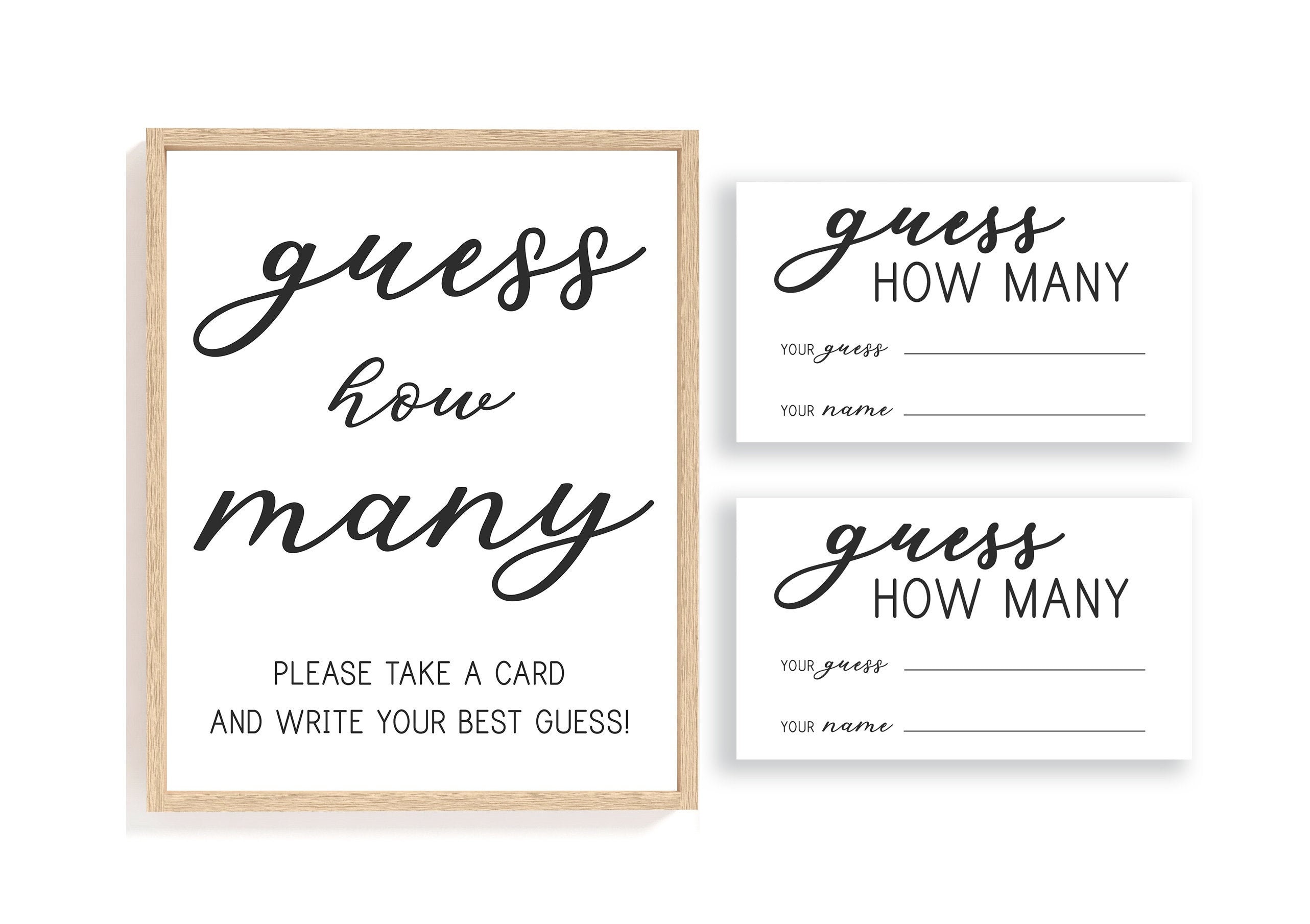 Guess How Many Sign and Cards Guess How Many Game Baby - Etsy Australia