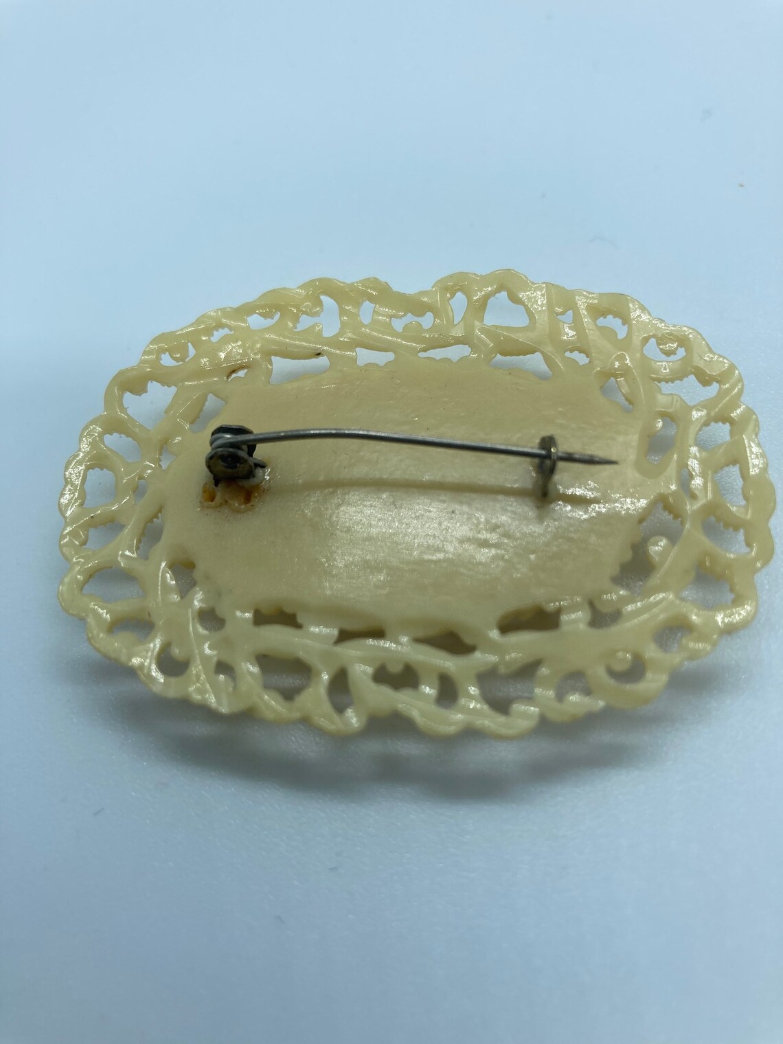 Vintage Carved Ivory Celluloid Floral Brooch - Etsy