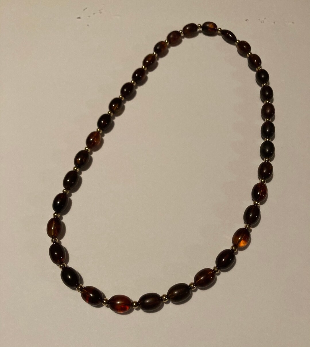 Vintage Faux Amber Bead Necklace - Etsy