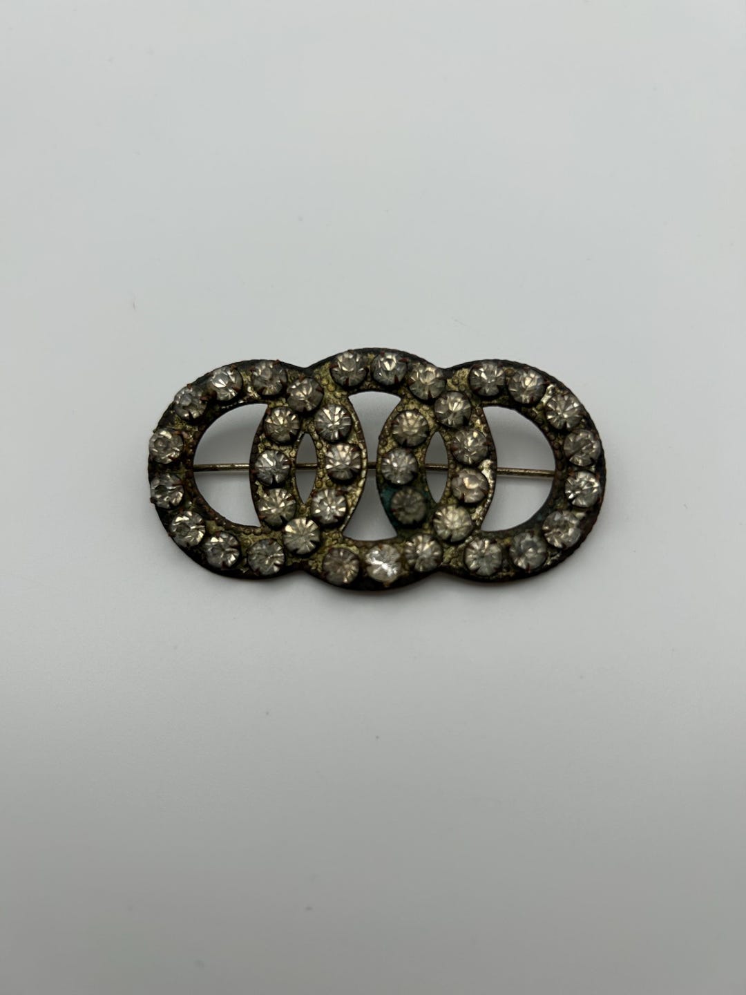 Vintage Old Three Interlocking Circles Brooch - Etsy