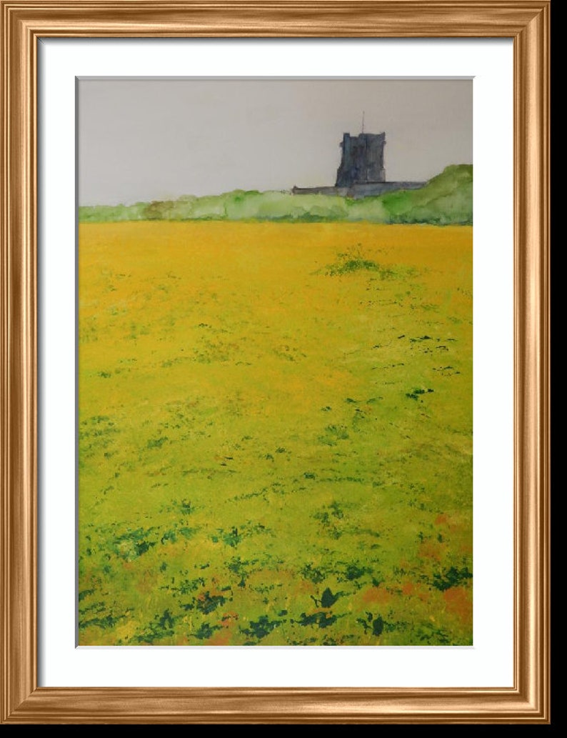 Landscape Painting, Original Painting, Church Painting, Mixed Media ...