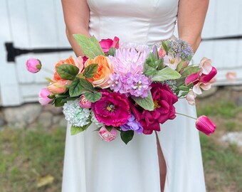 Vibrant Bridal Bouquet - Etsy