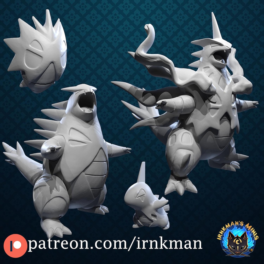 Tyranitar/mega Tyranitar Line 35mm Scale Series - Etsy