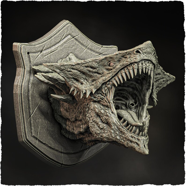 Arrowhead Dragon Head Mount - Etsy