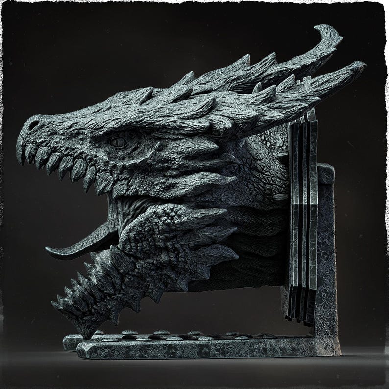 Emerald Dragon Head Trophy - Etsy