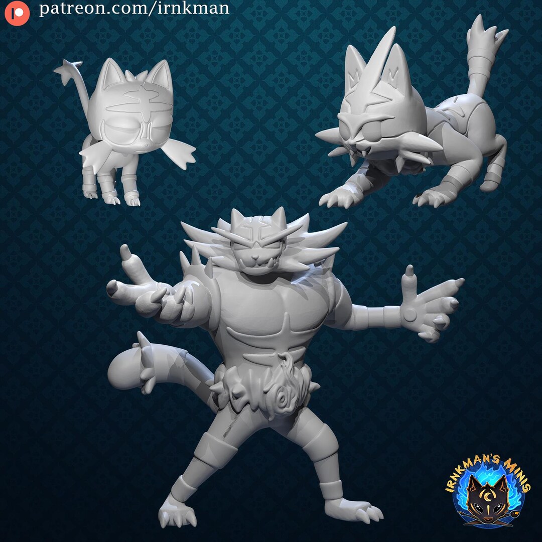 Incineroar Line 35mm Scale Series - Etsy