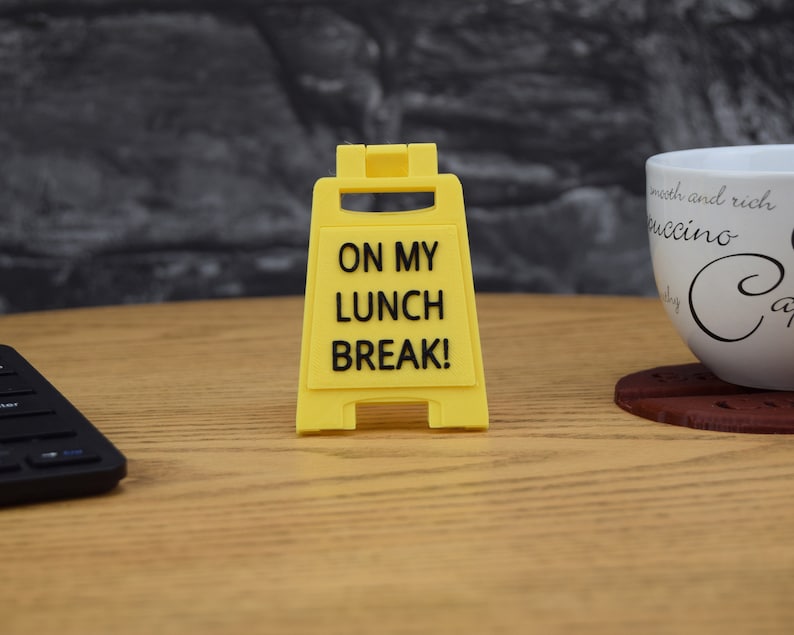 On My Lunch Break! MINI SIGN. Quirky Desktop Sign With Your Own Message ...