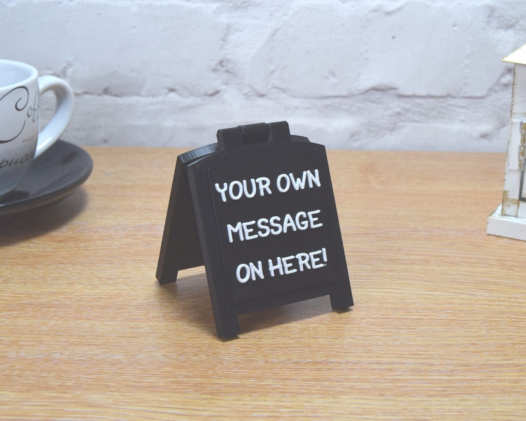 DOUBLE Mini Desk Blackboard Style Sign. Quirky Custom Sign With Your ...