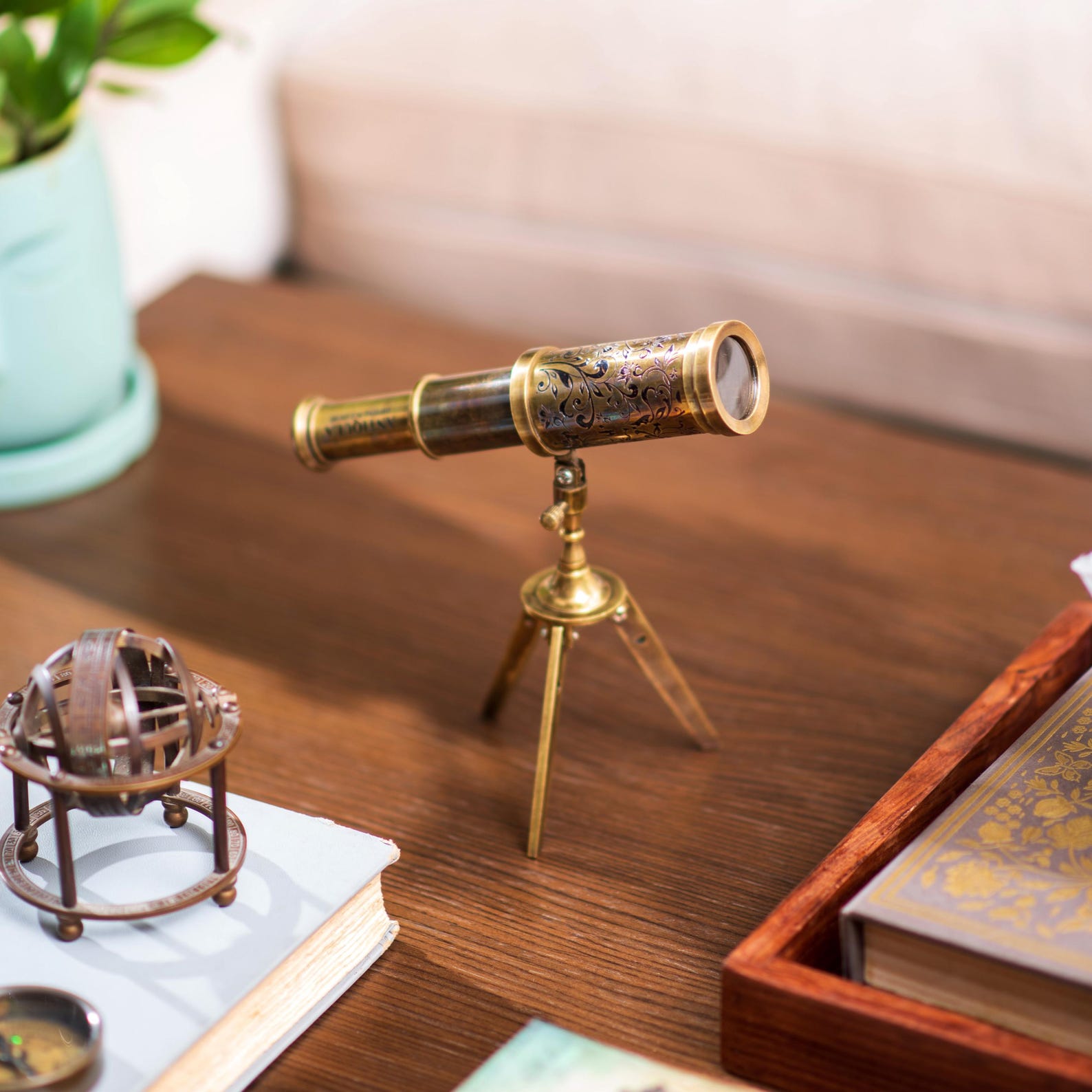 Vintage Brass Telescope With Tripod: Functional Nautical Decor - Etsy