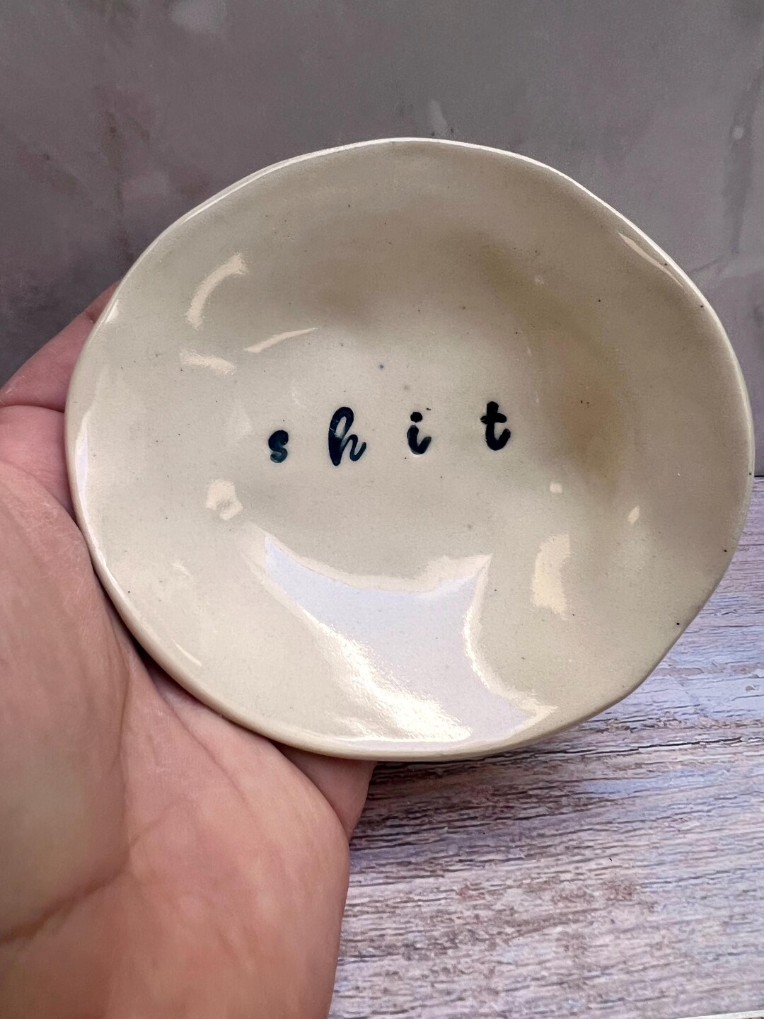 Funny Four-letter Word Dish Handmade Ceramic Trinket Dish, Spoon Rest ...