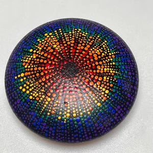 Hand-painted Wooden Mandala Disc – Double-sided Dot Art | Unique Accent ...