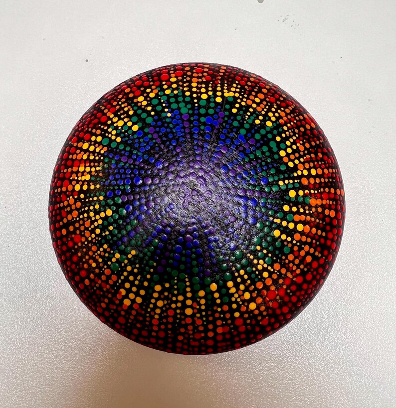 Hand-painted Wooden Mandala Disc – Double-sided Dot Art | Unique Accent ...
