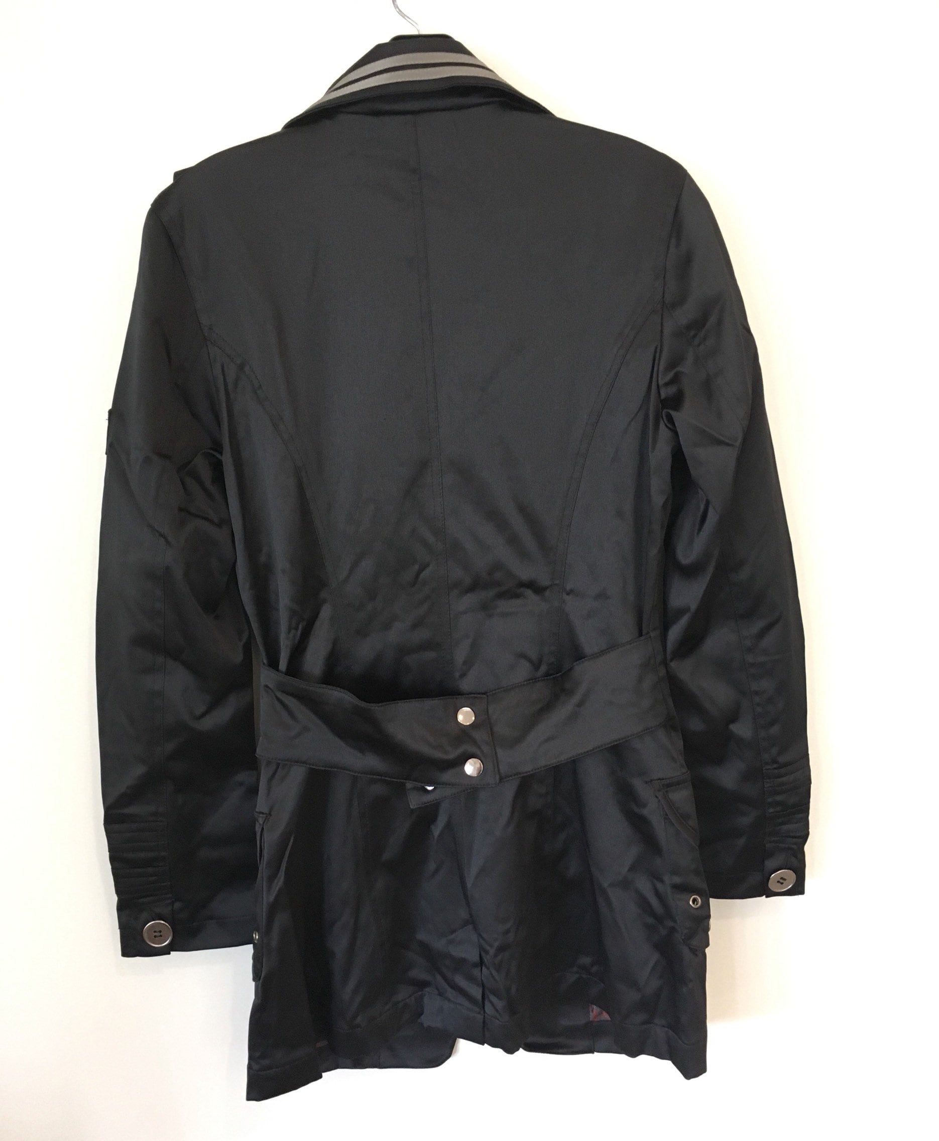 Black Satin Military Jacket - Etsy