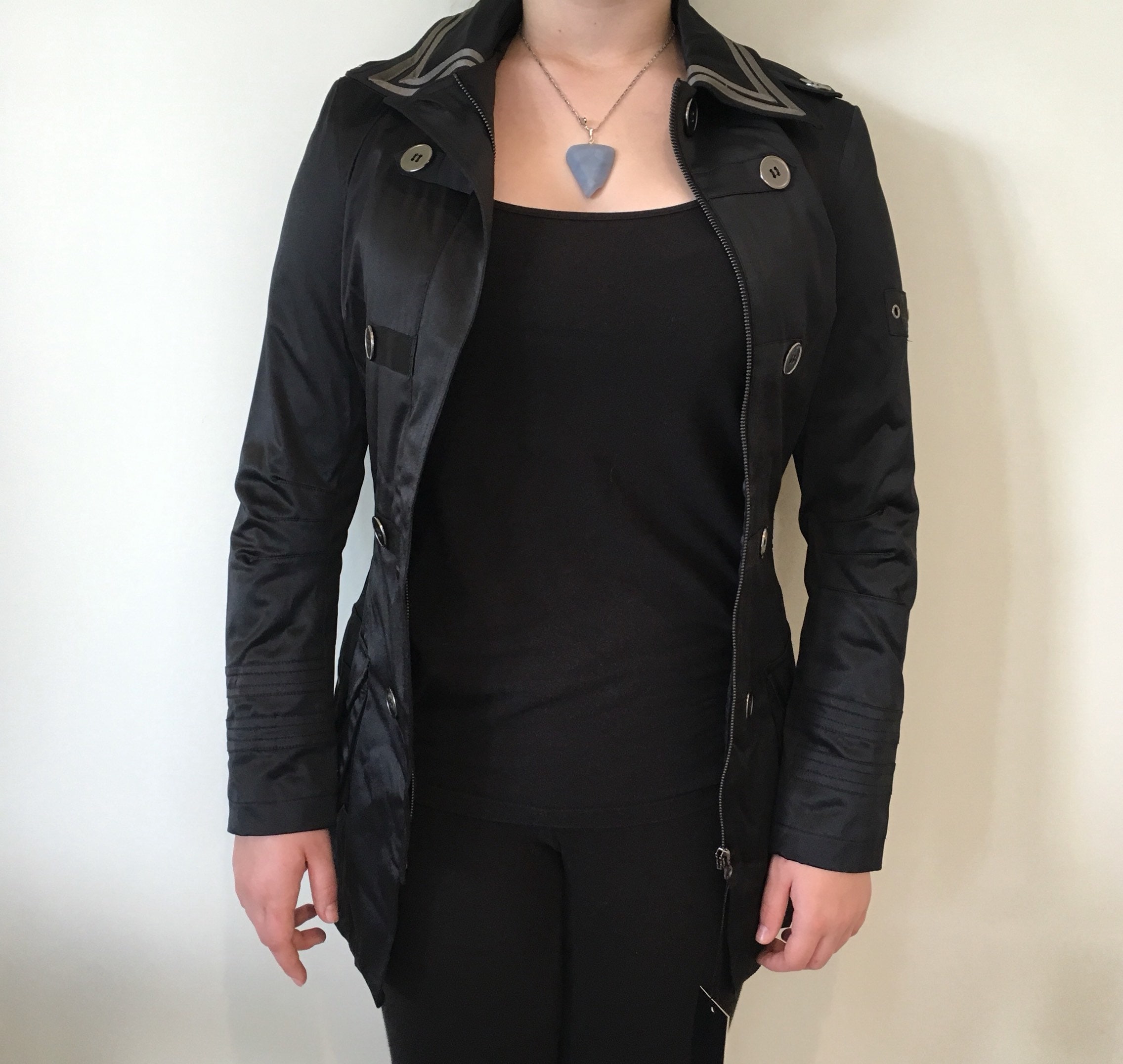 Black Satin Military Jacket - Etsy