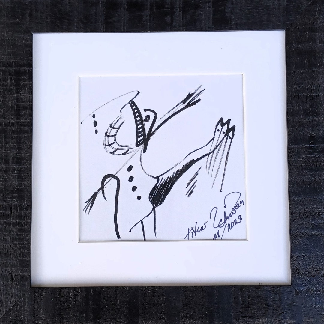 Drawing, Original, With Frame and Passe-partout. Title: on the Leg ...