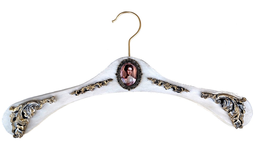 Vintage Style Clothes Hanger, Baroque Design. Handmade Gift for Wedding ...